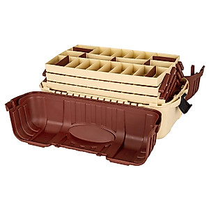 Flambeau Outdoors 2059 Hip Roof 7-Tray, Portable All-Weather Tackle Storage, terracotta/brown, 20x11.625x10.625-Inch