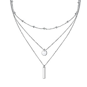 DAOCHONG S925 Sterling Silver Multilayer Layered Triple Long Chain Pendant Necklace for Women Jewelry Y-Necklace