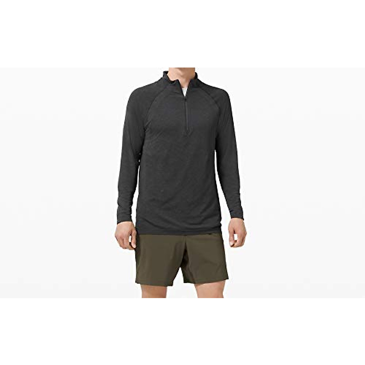 Lululemon Athletica Mens Metal Vent Tech 12 Zip Long Sleeve Shirt (Deep Coal, M),Medium