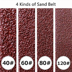 Minimprover Pneumatic Tool Air Belt Sander,1/4" Air Inlet,Air Belt Sander (3/8" x 13") with 12pc Belts (#40，#60，80#，120#),3/8" Air Belt Grinder For Aluminium, Iron, Steel And Etc. Metal Polishing