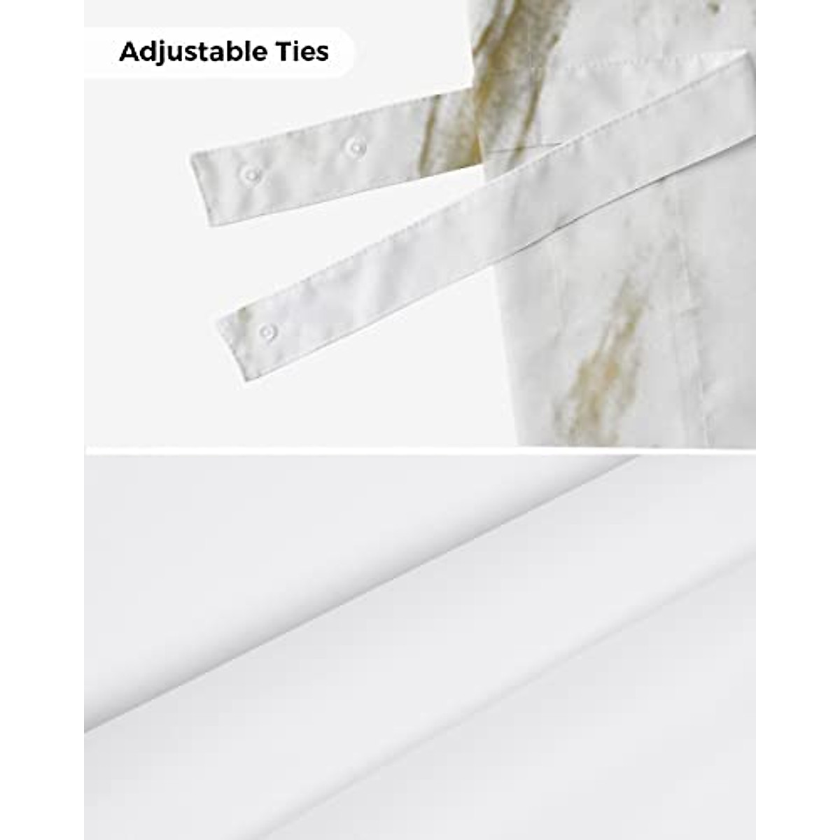 HilariousM Tie Up Curtains Valances for Bedroom Rod Pocket White Gold Marble, Adjustable Shades Window Treatment Kitchen Curtains for Cafe Bathroom Windows, 54x18inch, Wild Symbol