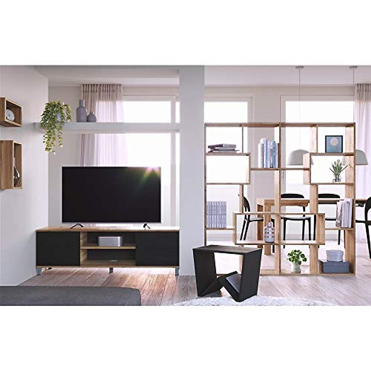 Mobili Fiver, Iacopo XS Bookcase (63.31 x 31.5 in), Rustic Oak, Made in Italy