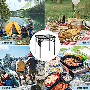 RedSwing Folding Grill Table, Lightweight Height Adjustable Aluminum Table with Mesh Desktop and Mesh Bag for Outdoor Camping Picnic BBQ, Small 2 Feet, Black