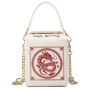 lola mae Chinese Takeout Box Crossbody Bag for Women Novelty to go Case Messenger Shoulder Purse Fun Naughty Handbag (N3329)