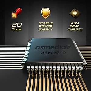 EZDIY-FAB USB3.2 Gen2x2 Type-E Front Panel Internal Expansion Card 20 Gbps PCI Express 3.0 X4 Adapter for Desktop PCs (ASM3242)