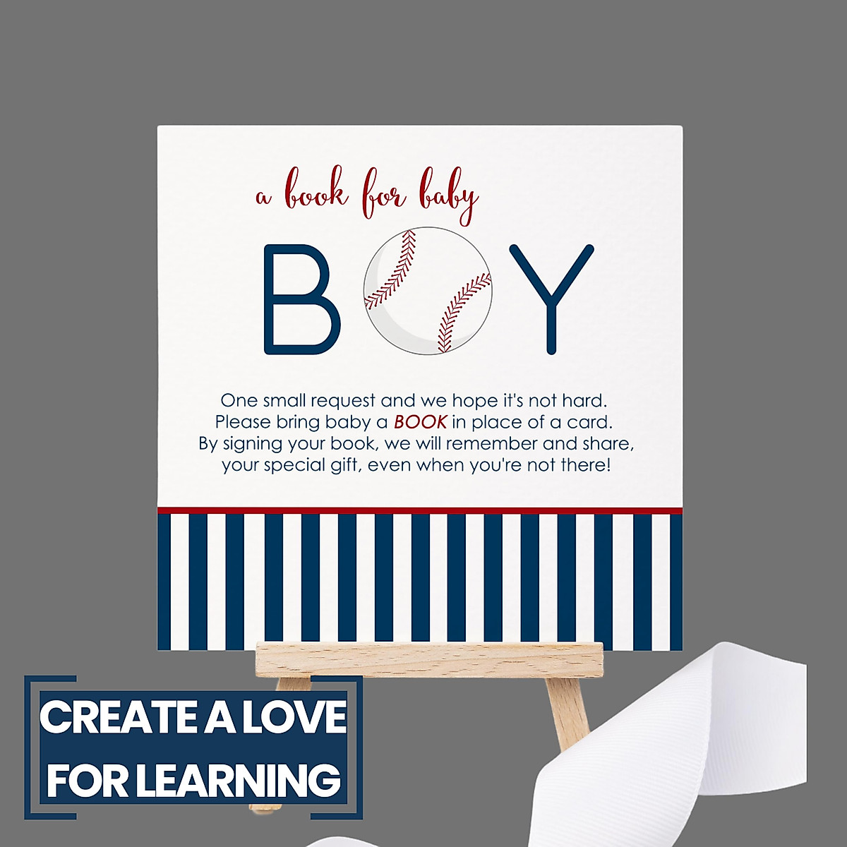 Baseball Books for Baby Shower Cards, Invitation Inserts Boys Book Request, Bring Book Instead of Cards Poem, Cute Storybook-Theme Ideas, 25 Pack