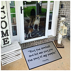 NYDECOR Front Door Mat Outdoor Indoor Enter Funny Doormat Outside Large Rubber Thin Non Slip Carpets for Bedroom Kitchen Patio Garden, 2' x 3'(The Dog)