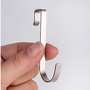 EL EASTORE LIFE Hooks,304 Stainless Steel Hook,Multi-Functional Flat Hook for Hanging, Drying, Kitchen Spoon Hanger Supermarket 10 Packs (2.36 inch)