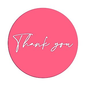Round Thank You Stickers, Thank You Sticker Supplies for Business Packaging, Bubble Mailers & Bags (1.5'', Light Red)
