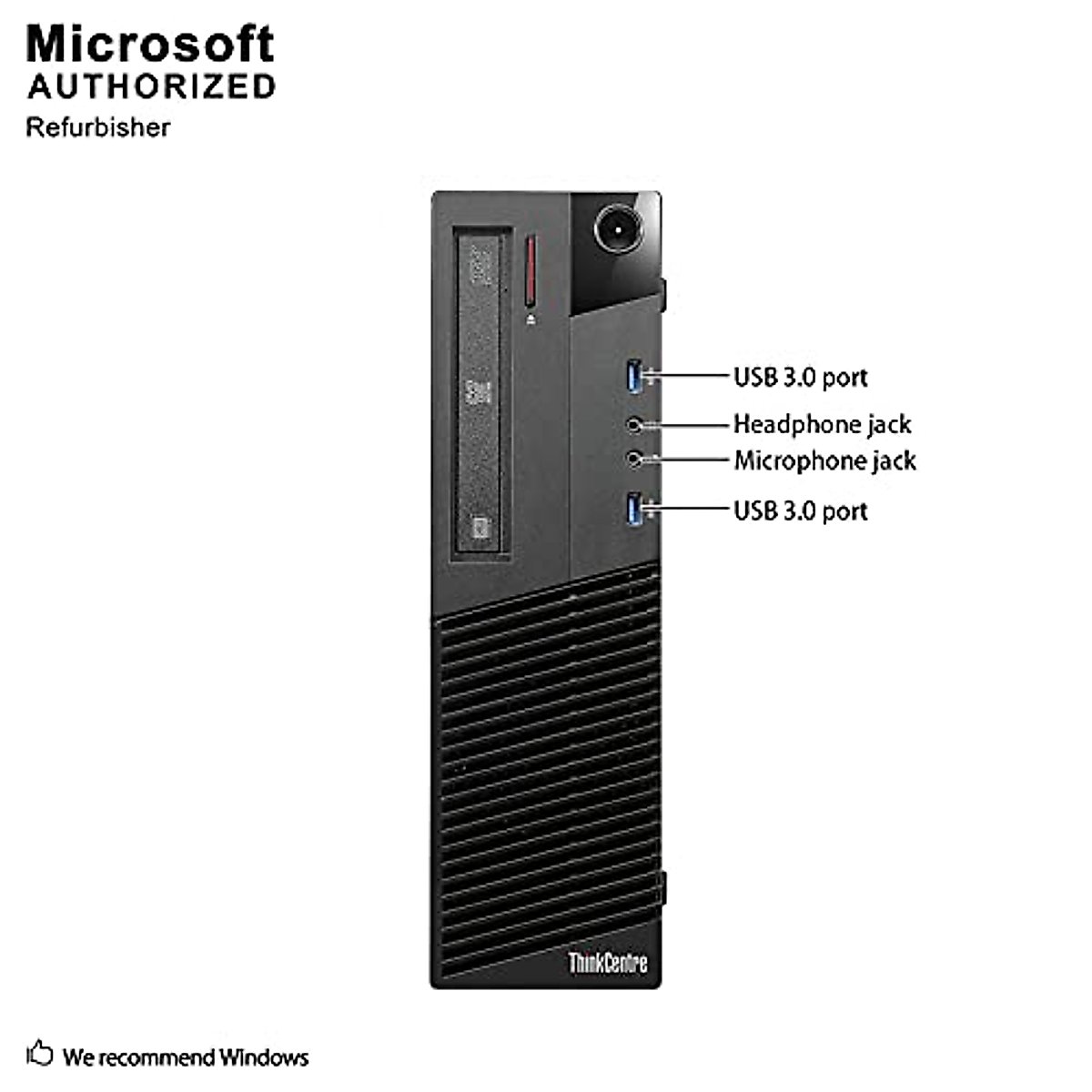 Lenovo ThinkCentre M83 Small Form Business High Performance Desktop Computer(Intel Core I5-4570 3.2G,16G RAM DDR3,240G SSD+500GB HDD,DVD,WiFi, Windows 10 Professional) (Renewed)