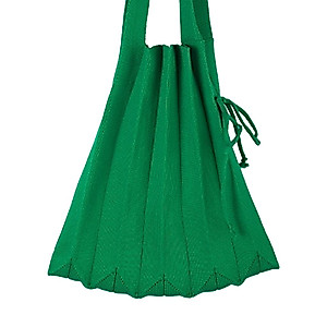 Segolike Women Knit Pleated Korean Fashion Shoulder Pleated Bag Ladies Elegant Tote Bag, Green