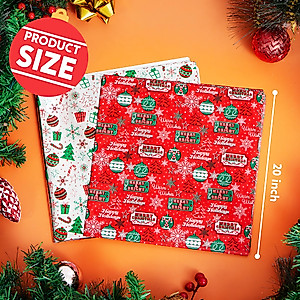JOYIN 150 Sheets Tissue Paper Assortement Classic Christmas Design, present Wrap Paper, Accessory for Gift Boxes, Gift Wrapping Bags and Wine Bottles