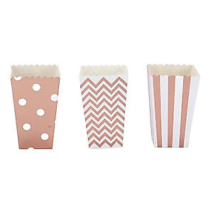 Popcorn Boxes 36PCS Large Capacity Popcorn Paper Boxes Buckets Top Opening Popcorn Cups Popcorn Container for Movie Party(Rose Gold)
