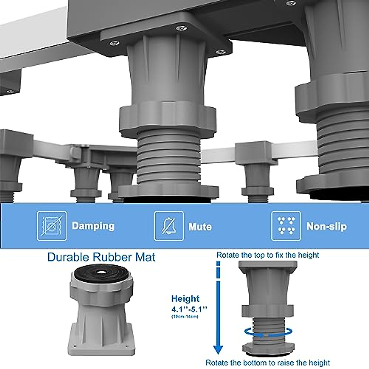 Kiss Core Laundry Pedestal 29" Universal Fit Washer Pedestal, Adjustable Washer and Dryer Stand with 16 Strong Feet, Multi-Functional Washing Machine Base Stand for Washer and Dryer