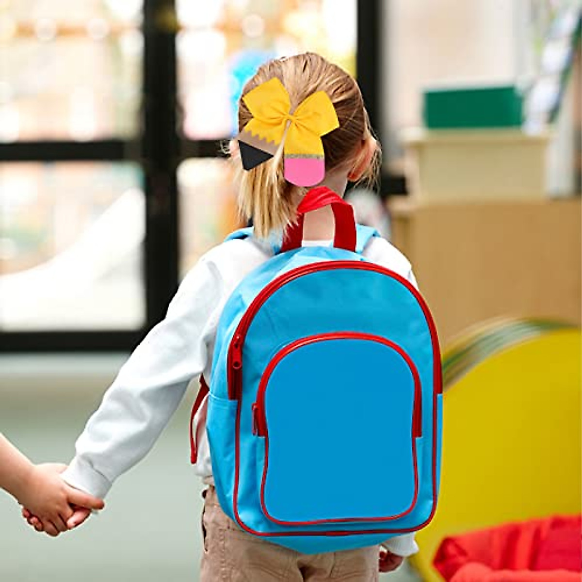 Back to School Pencil Cheer Hair Bows, Oaoleer 6PCS Grosgrain Ribbon Yellow Pencil Bows Gifts Decorations for Girls Toddler Kids Kindergarten 1st 2nd 3rd 4th 5th Grade (Pencil Bows Elastic Band)