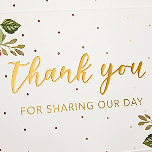 Sparkle and Bash 24 Pack Floral Thank You Treat Boxes for Wedding Reception Favors, Baby Shower, Birthday Party (6.25 x 3.5 In)