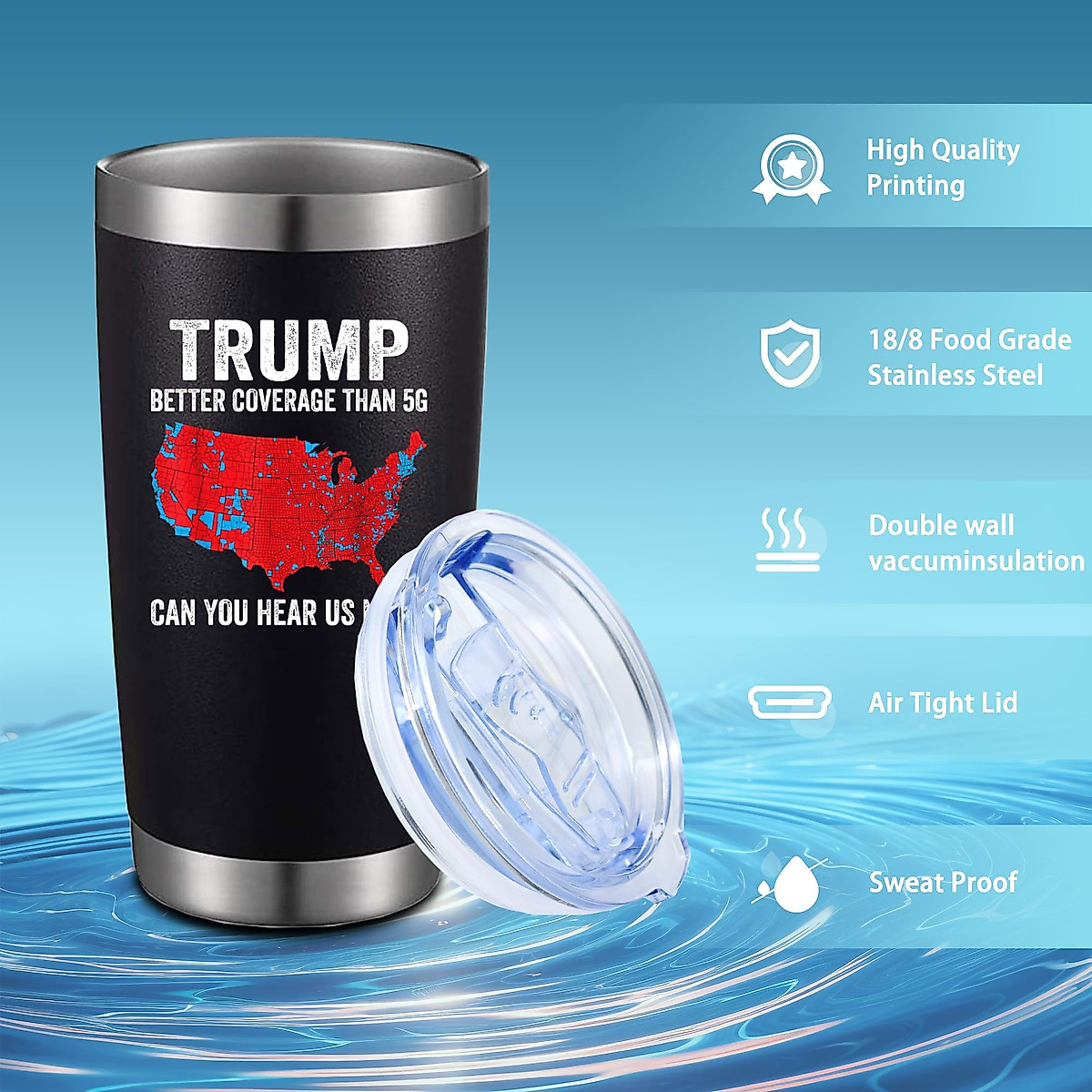 ATHAND Trump Better Coverage Than 5G Tumbler Merchandise,Trump Travel Coffee Cup and Mug,20 Oz Stainless Steel Vacuum Tumbler Travel Coffee Mugs