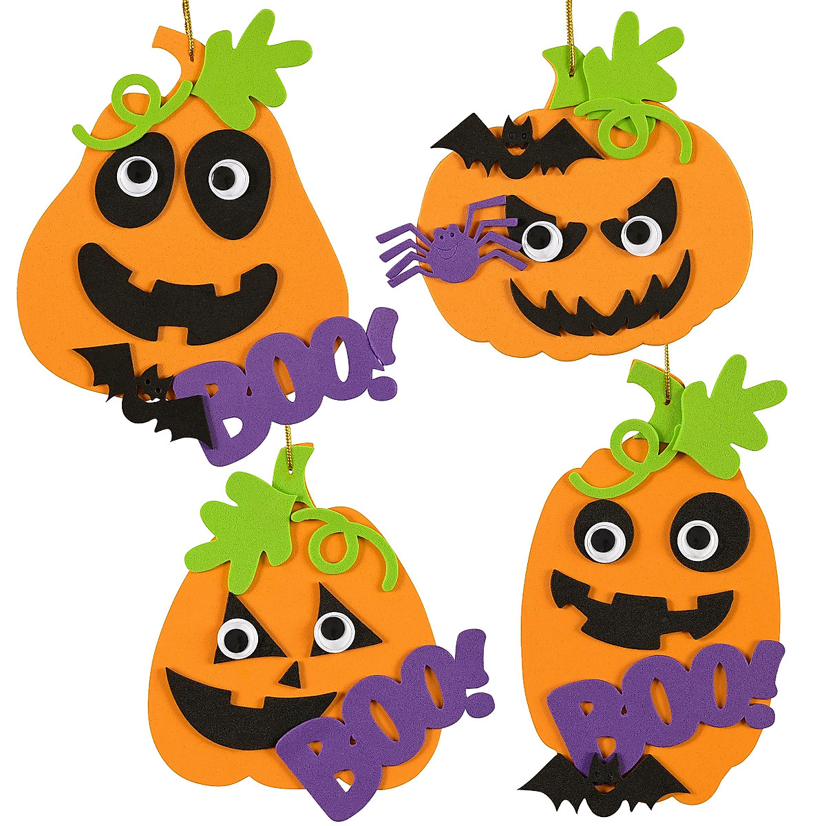 Ready 2 Learn Create Your Own Halloween Pumpkins | Set of 4 | Halloween Crafts for Kids Ages 4-8 | DIY Party Favors, Ornaments, Magnets and Decor