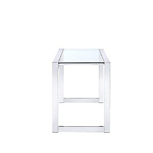 Coaster Home Furnishings Hartford Glass Top Writing Desk Chrome