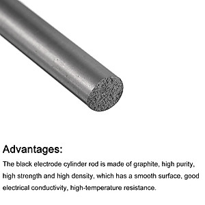 PATIKIL Graphite Rod Graphite Stirring Rod Cylinder Stick Carbon Rod 150x6mm Black for Electrode, Melting Casting, Crucibles, Pack of 3