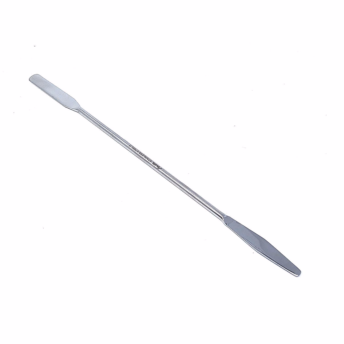 A2Z-DE003 Stainless Steel Double Ended Micro Lab Spatula Sampler, Round & Tapered Arrow End, 7" Length