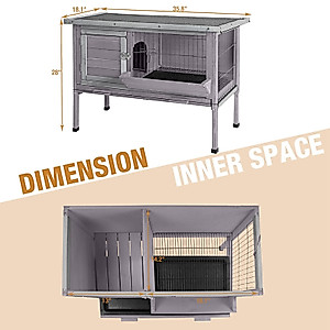 Rabbit Hutch Indoor Rabbit Cage with Metal Wire Pan,Outdoor Bunny cage with Pull Out Tray