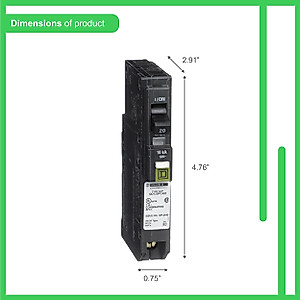 Square D - QO120PCAFI 20-Amp Single-Pole Plug-On Neutral CAFCI Circuit Breaker