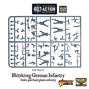 Wargames Delivered Bolt Action Miniatures - Blitzkrieg German Infantry Set, World War Two Miniatures, 28mm Scale Army Men for Miniature Wargaming by Warlord Games