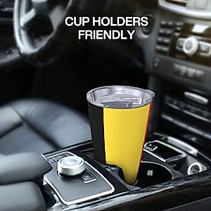 WXZYFP Car cup (single silver rim), can use a straw or drink directly, easy to use.Flag of Belgium