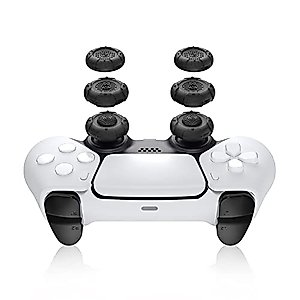 GeekShare Thumb Grip Caps for Playstation 5 Controller, Thumbsticks Cover Set Compatible with Switch Pro Controller and PS4 PS5 Controller, 3 Pairs / 6 Pcs (Black)