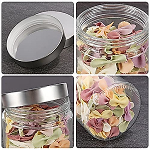 STARSIDE Clear Glass Jars with Stainless Steel Lids,Empty FoodStorage Canisters set,Food Storage Jars for Home Kitchen, Cookie, Candies,Coffee, Flour, Herbs, Grains (L-1.2 L)