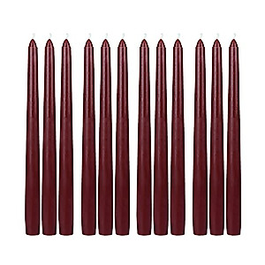 10 Inch Burgundy Taper Candles