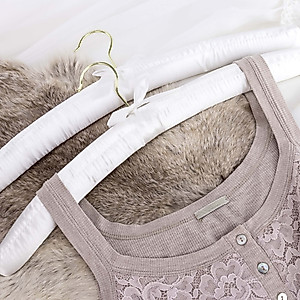 Hangerworld White 17inch Satin Padded Top Garment Wedding Clothes Coat Hangers with Buttons