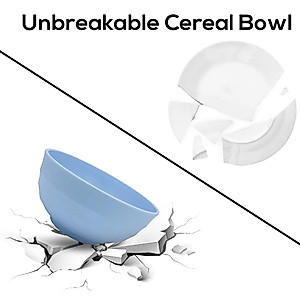 LRUUIDDE Unbreakable Cereal Bowls 24 oz - Reusable Wheat Straw Bowl - Dishwasher -Microwave Safe - Bamboo Kids Bowls Set, Soup Salad Rice Oatmeal Desserts- BPA Free, Eco-Friendly