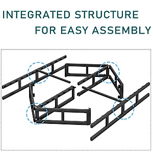Hunlostten 5 in High Heavy Duty Full Size Bed Frame No Box Spring Needed, Low Metal Bed Frame Full, Sturdy Steel Support Mattress Foundation, Easy Assembly, Noise Free