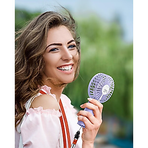 Mini Portable Folding Handheld Fans USB Rechargeable Personal Fan Neck Desktop 4-speed 3-in-1 Silent Handheld small Fan 6-15 hours battery life Suitable for summer travel Camping Outdoor Kids Gift