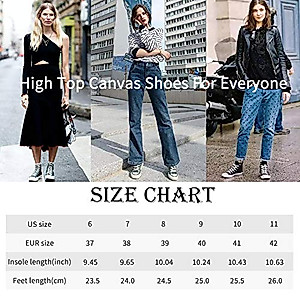 Women's High Top Canvas Shoes Fashion Sneakers Casual Shoes for Walking（Black.US9）