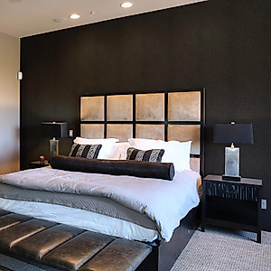 Zeeko 17.3 X 394 Crocodile Textured Wallpaper Black Peel and Stick Wallpaper - Easy Install & Removable Contact Paper for Cabinet, Bedroom & More