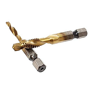 AUTOTOOLHOME 6 Pack Titanium Combination Drill Tap Bit Set Screw Tapping SAE 6-32NC 8-32NC 10-24NC 10-32NC 12-24NC 1/4-20NC