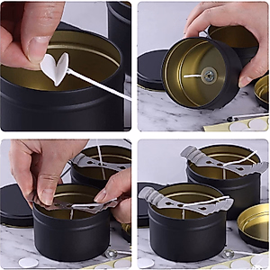 Frcctre 24 Pack Candle Tin, 8 Oz Black Metal Candle Jar with Lid, Bulk Candle Jar Candle Containers for DIY Candle Making, Arts, Crafts, Storage and Gifts