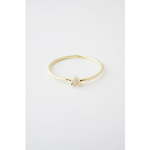 Honeycat Rose Quartz Crystal Point Ring in 18k Gold Plate | Minimalist, Delicate Jewelry (Gold 5)