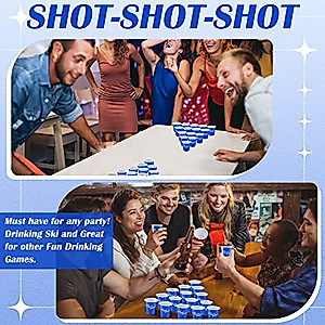 Lounsweer 100 Pieces Plastic Cups 2 oz Disposable Cups Mini 2 oz Party Glasses for Bachelorette Birthday Tasting Serving Samples Cups Halloween Christmas Party Favors Supplies (Blue)