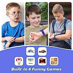 Kids Watch Boys with Camera,Children Digital Smart Watch Touchscreen with Video Mp3 Alarm Pedometer Games for Age 3-9 Years Old Christmas Birthday Gifts - Dark Blue with 32GB SD Card
