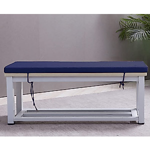 MYLSMPLE Bench Cushion Chair Pad Outdoor Bench/Swing Cushion Slip Cover Water Resisitant UV Protection Indoor Patio Furniture Cushion Cover with Zipper Replacement Cover (36"X18"X2", Navy Blue)