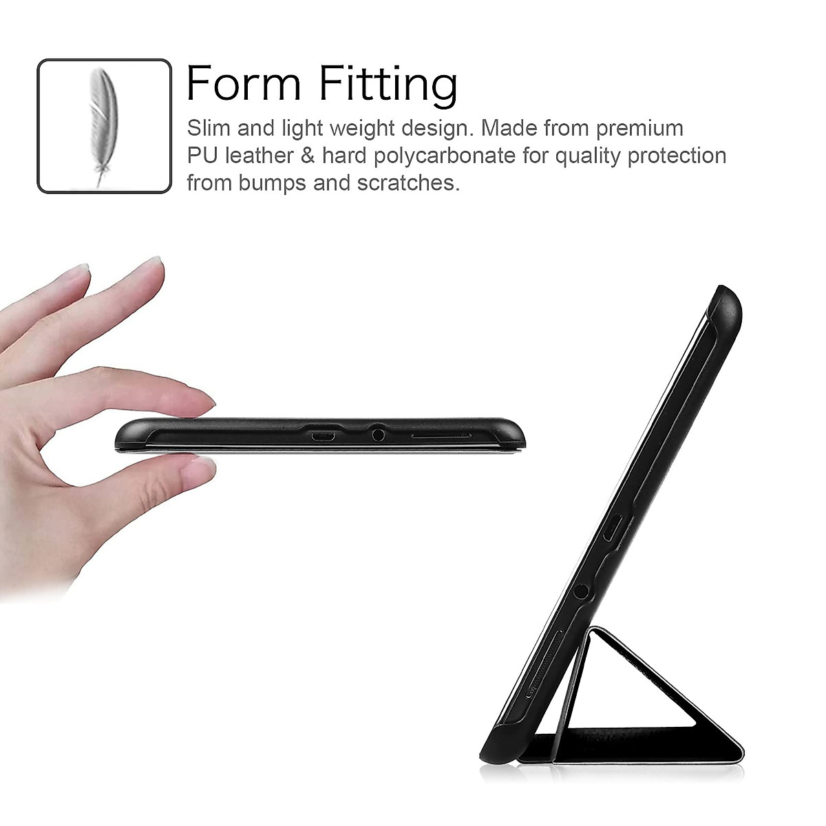 Fintie Slim Shell Case for Samsung Galaxy Tab A 8.0 (Previous Model 2015) - Super Slim Lightweight Standing Cover with Auto Sleep/Wake for Tab A 8.0 SM-T350/T355/P350/P355 2015, Black