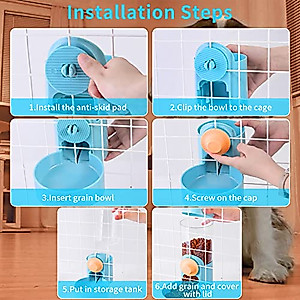 Kenond 40oz Hanging Automatic Pet Food Water Dispenser, Auto Gravity Pet Feeder and Waterer Set, Cage Cat Food Bowl Dog Feeding Station for Puppy and Kitten Rabbit Chinchilla Hedgehog Ferret …