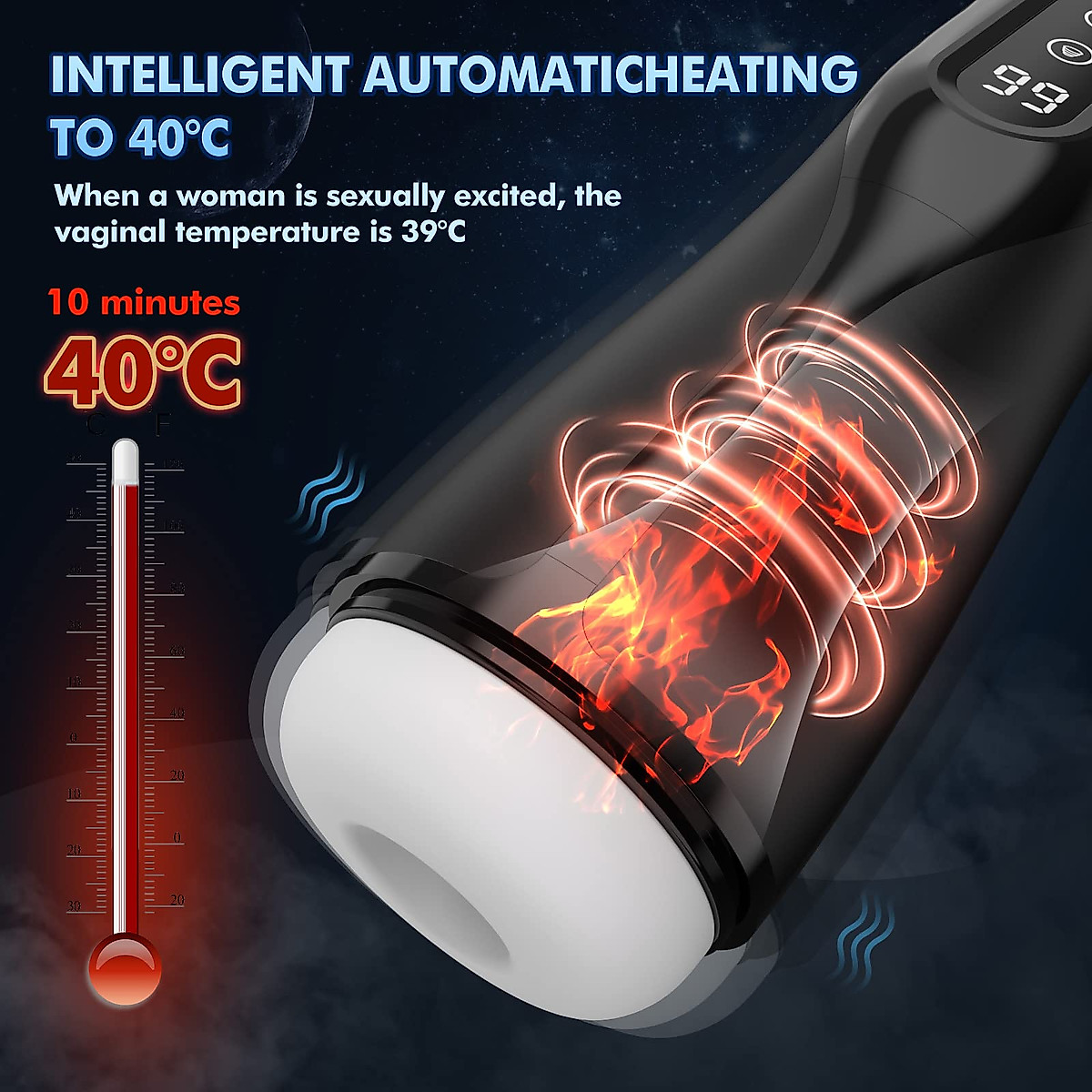 Automatic Sucking Masturbator with 9 Suction & Vibration & Heating Sex Toys Hands Free Pocket Pussy Adult Male Stroker 3D Textured Men’s Blowjobsex Machine