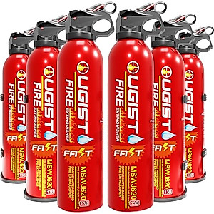 Ougist 6 Pcs Fire Extinguisher with Mount - 4 in-1 Fire Extinguishers for The House, Portable Car Fire Extinguisher, Water-Based Fire Extinguishers(620ml)