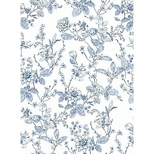Light Blue Botanical Floral Shelf Liner Contact Paper Peel and Stick Botanical Floral Wallpaper for Walls Bahtroom Bedroom Kitchen Cabinets Dresser Drawer Furniture Arts Carfts Decal 17.7X117 Inches