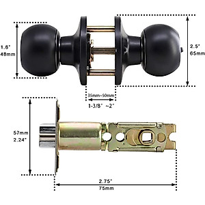 Rulart Door Knob Lock Key Bedroom - Keyed Door Knob Lock Interior and Exterior Bathroom Doorknob,Bedroom Entry Door Knobs with Lock and Key，Satin Stainless Steel Standard Door knob Lock（2 Pack）